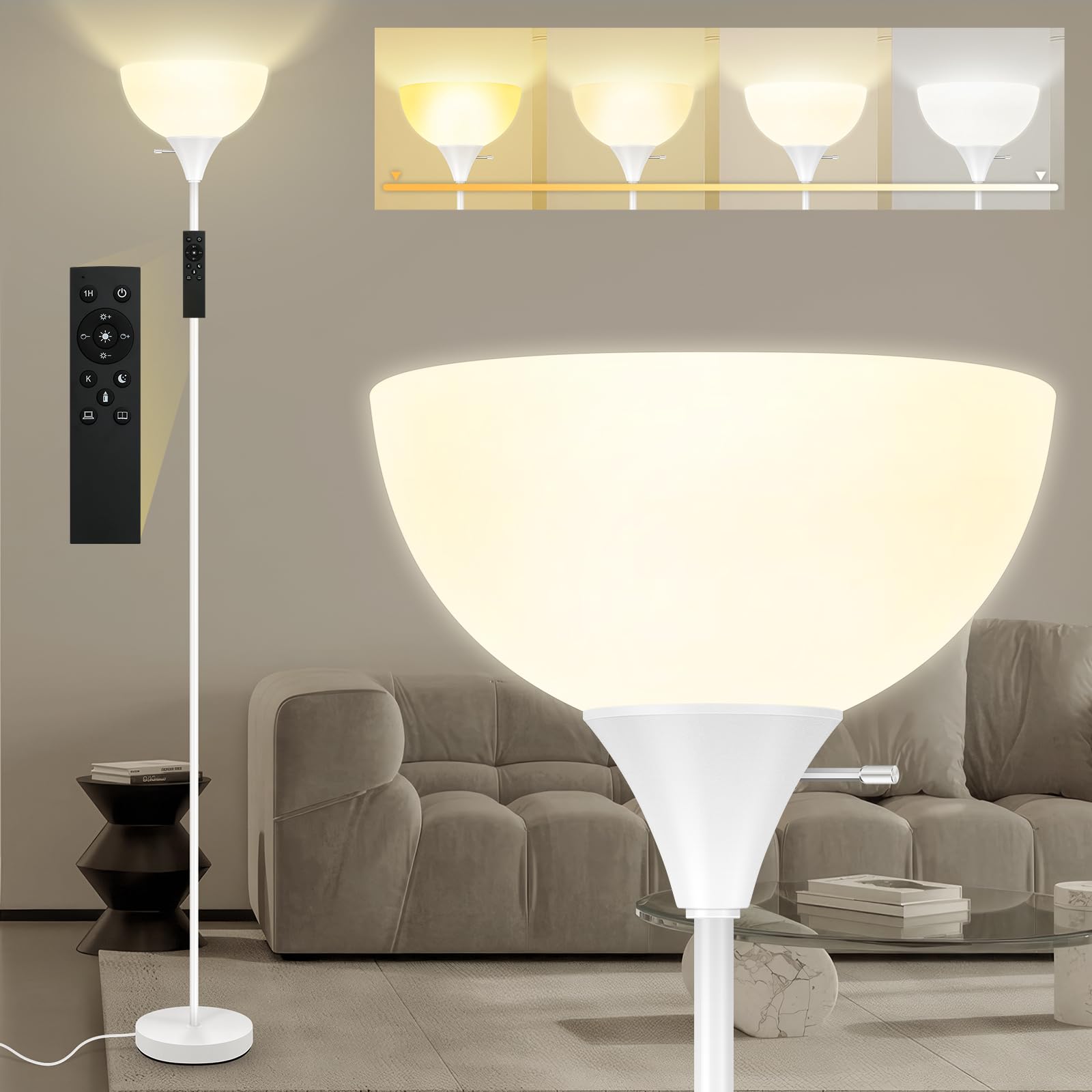 Floor Lamps for Living Room, 71'' Torchiere Floor Lamps with Remote ...