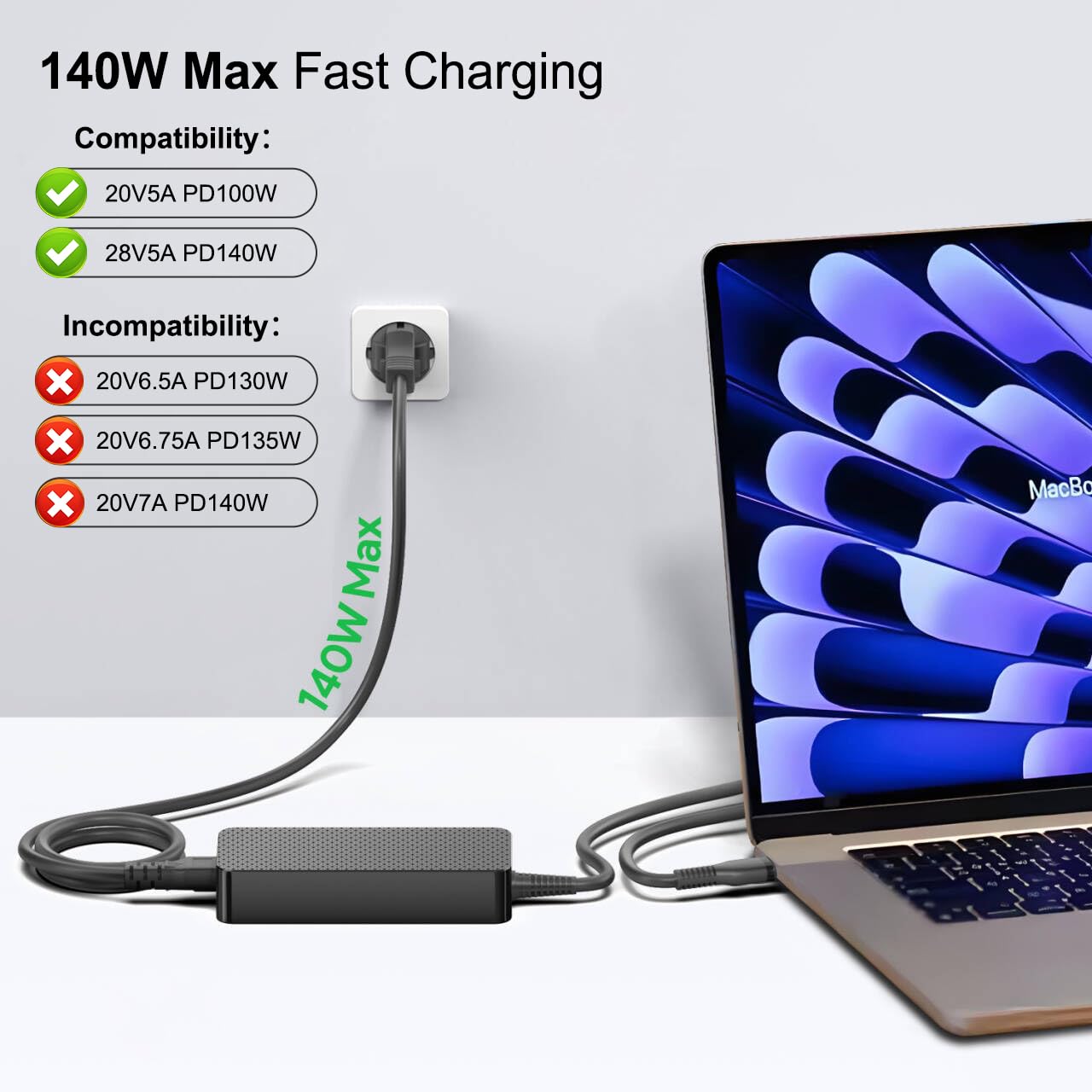 Snapklik.com : 140W USB C Charger TAIFU PD3.1 GaN 28V 5A USB-C Power ...