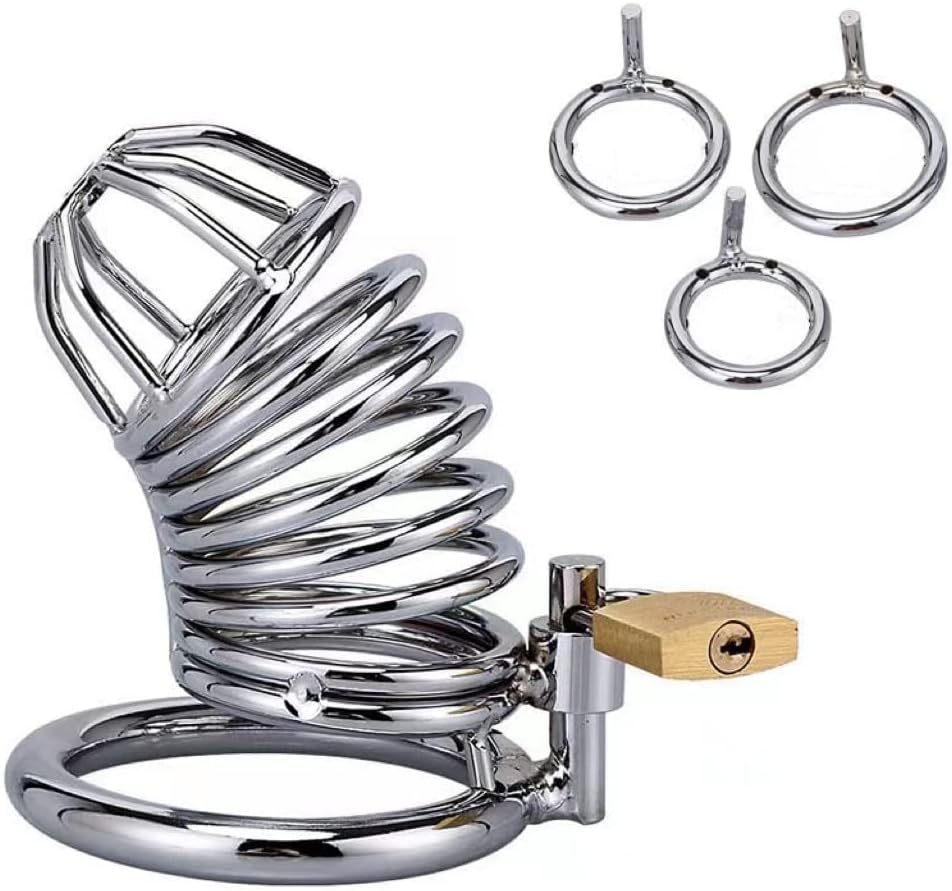 Amazon.com: LEQC Chastity Cage for Men – Premium Steel Male Chastity ...