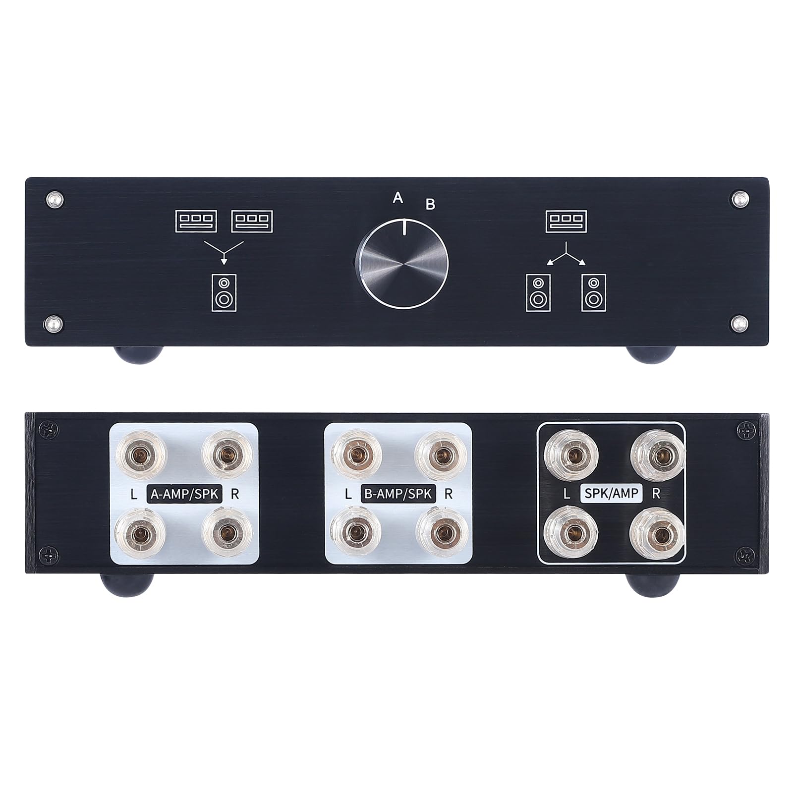 Snapklik.com : AtNeDcVh 2 Zone Amplifier Speaker Lossless Switcher Selector