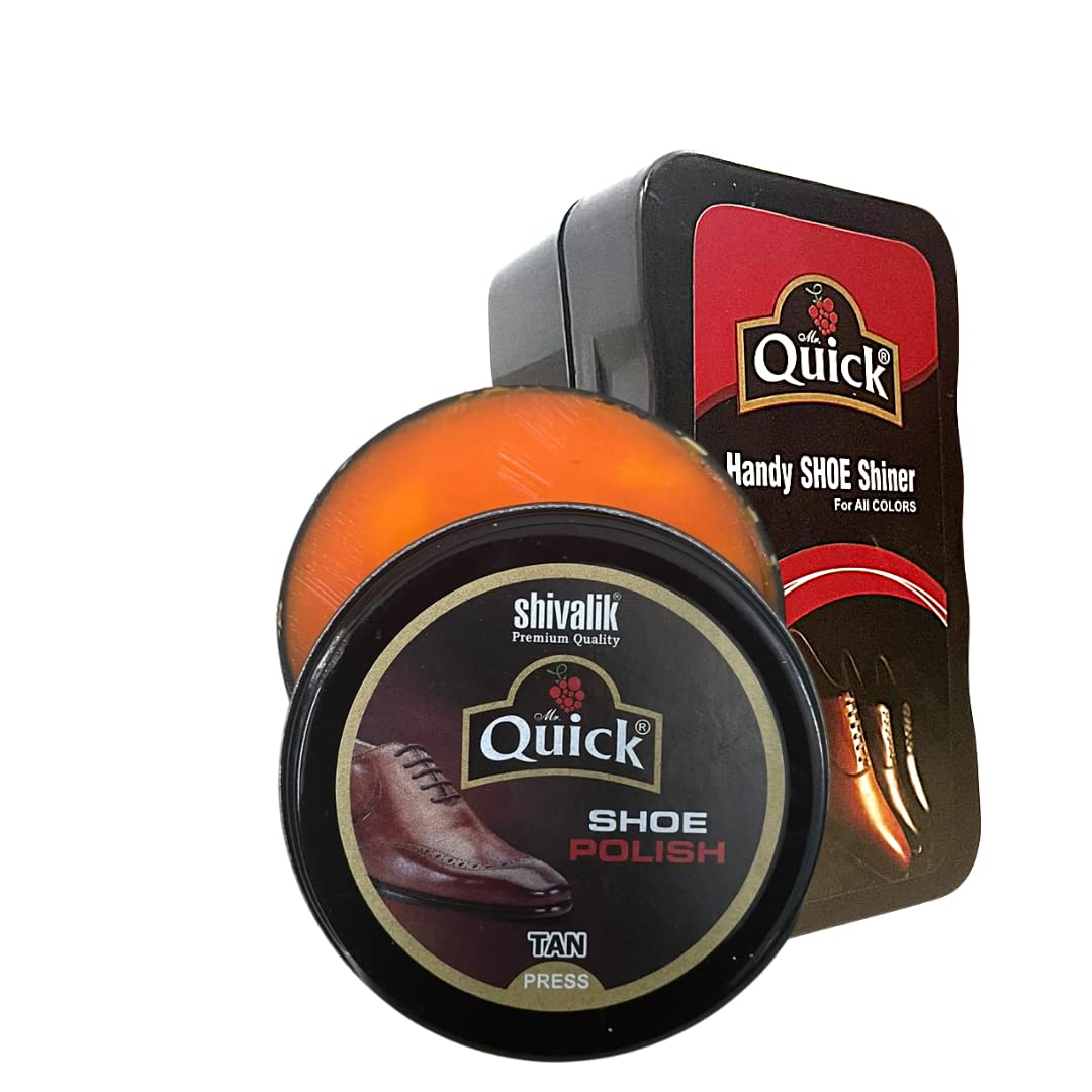 Quick Shoe Wax Polish for Leather Shoes | Color -TAN | Pack 40 Grams ...