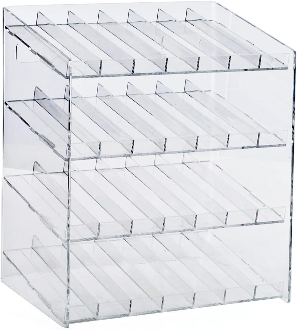 Amazon.com: Acrylic Clear 4 Tier 28 Compartment Display Tray 12W x 8.5D ...