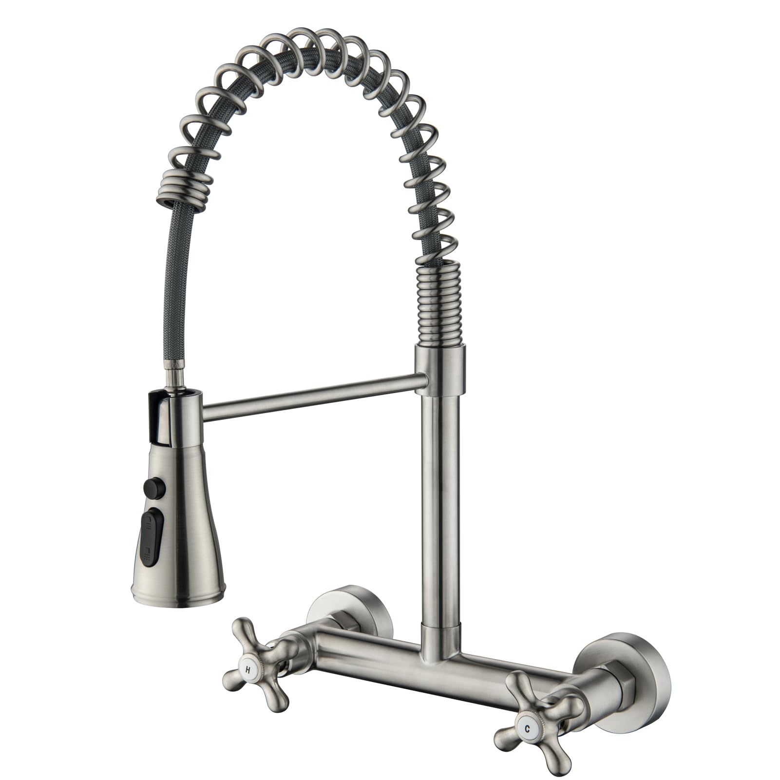 BEIYI Wall Mount Kitchen Faucet, Wall Mounted 8 Inches Center Kitchen ...