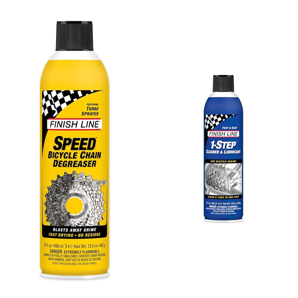 Amazon.com : Finish Line Speed Bike Degreaser 18-Ounce and 1-Step Cleaner Lubricant 17-Ounce ...