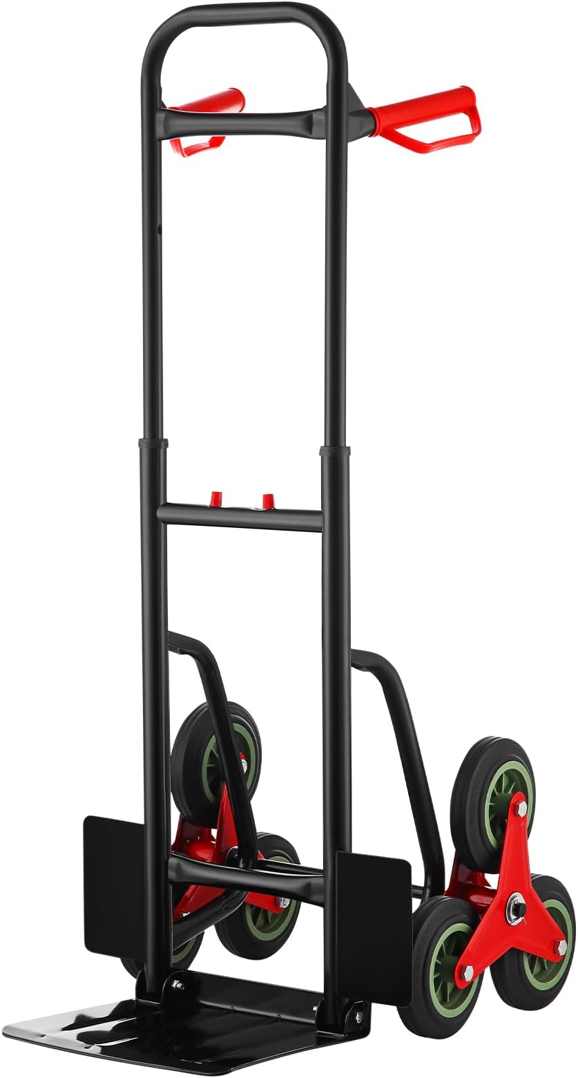 HOMCOM Diable pour escalier 6 Roues Diable Repliable Extensible 120 Kg ...