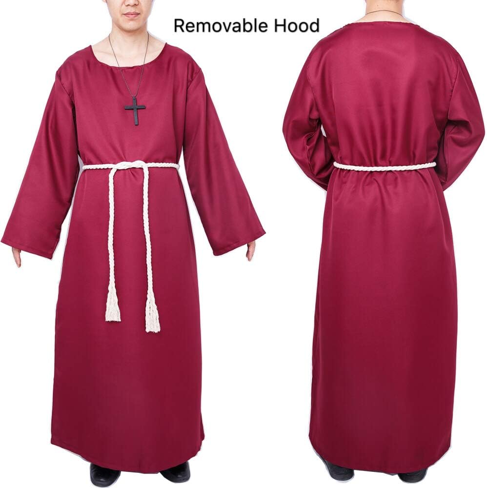 Monk Costume Medieval Friar Hooded Monk Renaissance Priest Robe Costume ...
