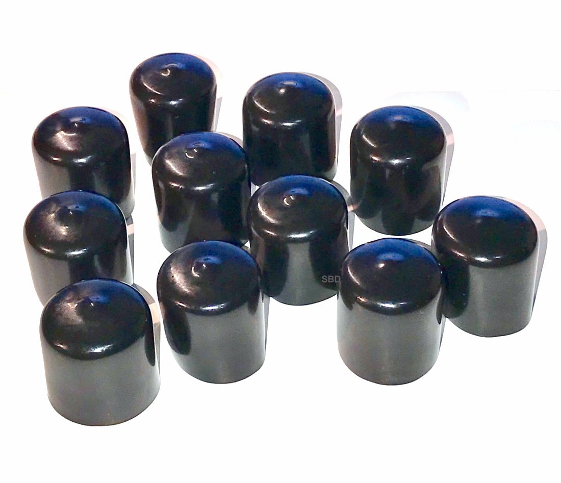 SBDs USA Make (Pack of 10): 1" Round Black Vinyl Flexible End Cap, Pipe ...