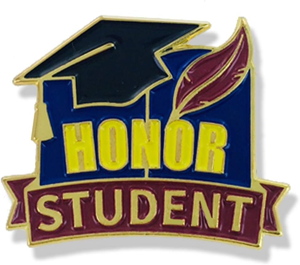Amazon.com: SHOP AWARDS AND GIFTS Honor Student Enamel Lapel Pins for ...