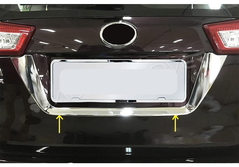Car Chrome Garnish Rear License U Cover Compatible for Innova Crysta ...