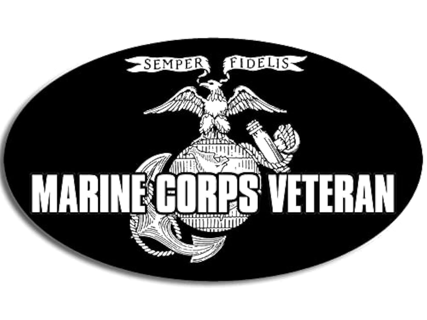 Amazon.com - Oval Marine Corps Veteran Sticker (Military USMC Vet Proud ...