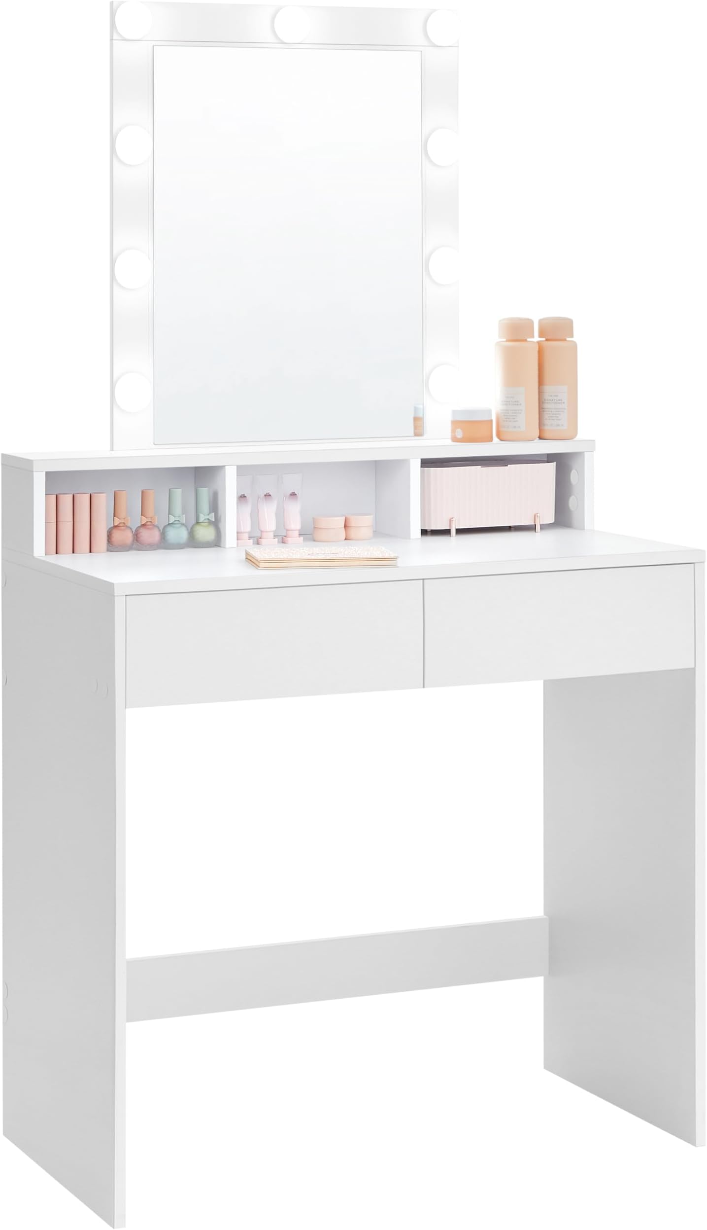 tinysiry Makeup Vanity Desk,Dressing Table with Sliding Mirror & 3 ...