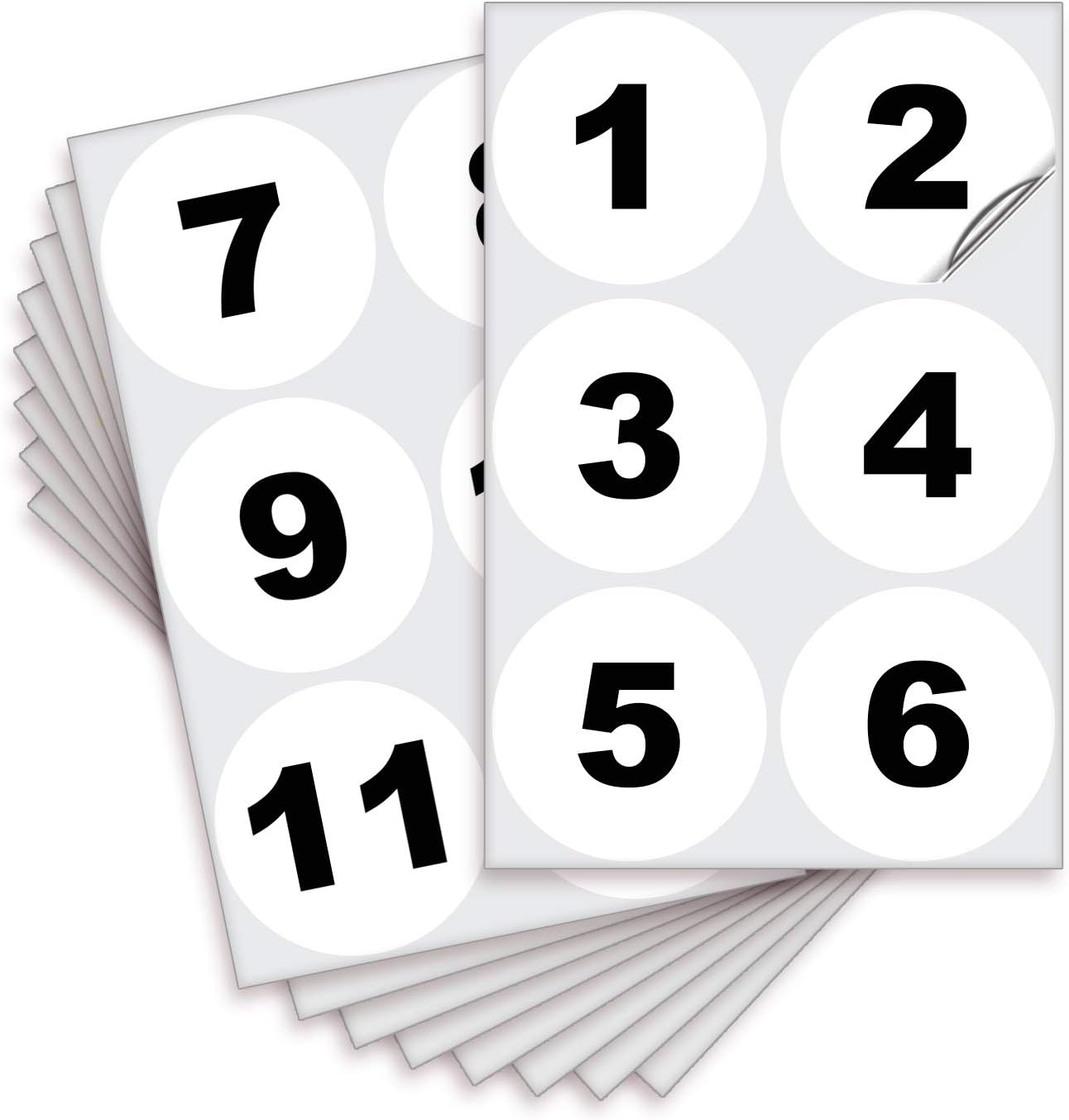 Amazon.com: iSYFIX White Consecutive Number Stickers – 1 to 50, 4-inch ...