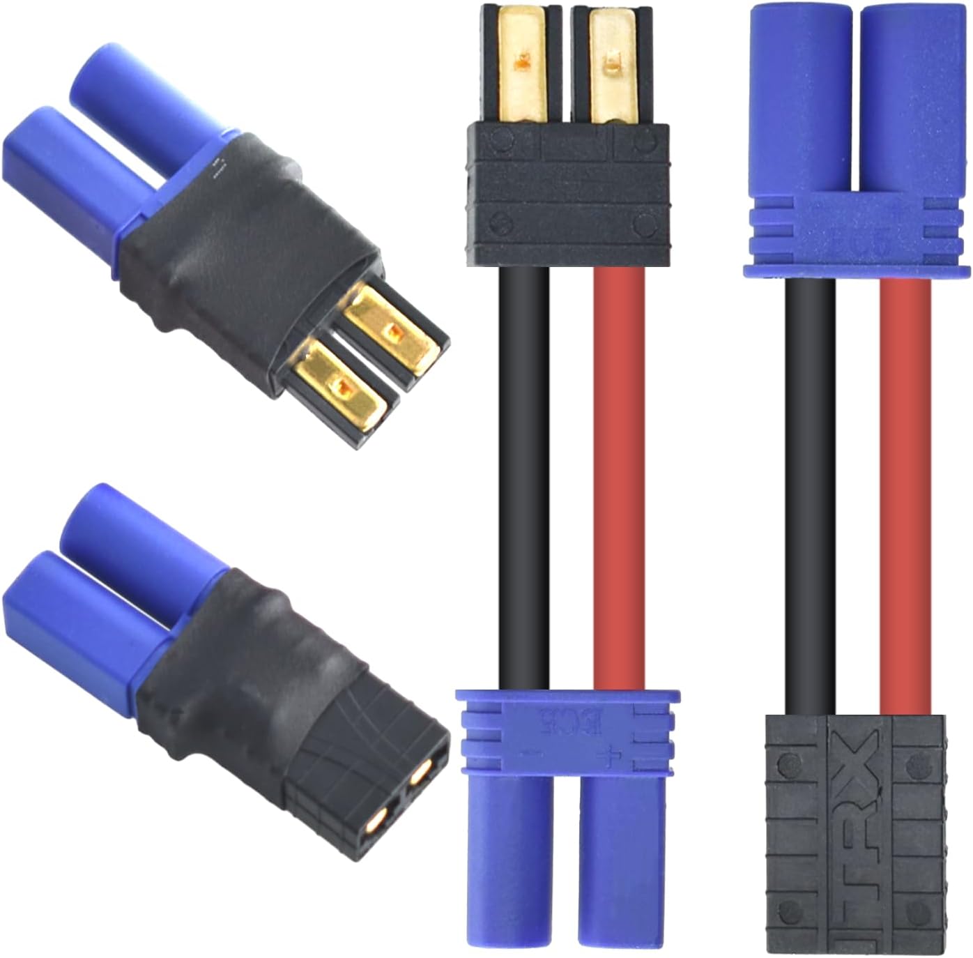 Amazon.com: 2 Pair RC LiPo Battery Connector Adapter Compatible with TRX/Traxxas Lipo Battery ...