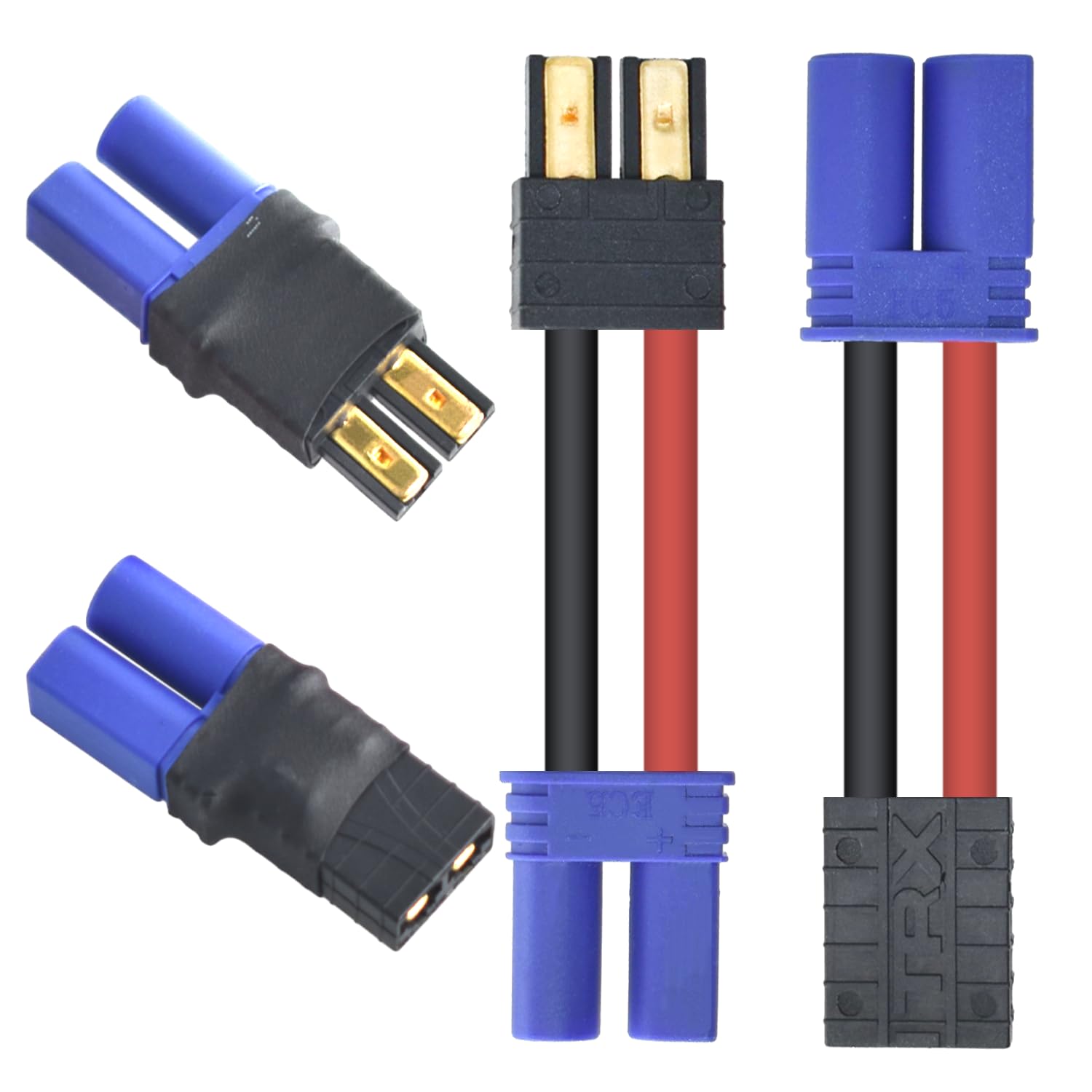 Amazon.com: 2 Pair RC LiPo Battery Connector Adapter Compatible with ...