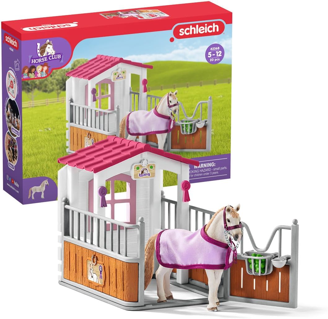 Schleich Horse Club 12pc Horse Figurine and Stable Playset - Realistic ...