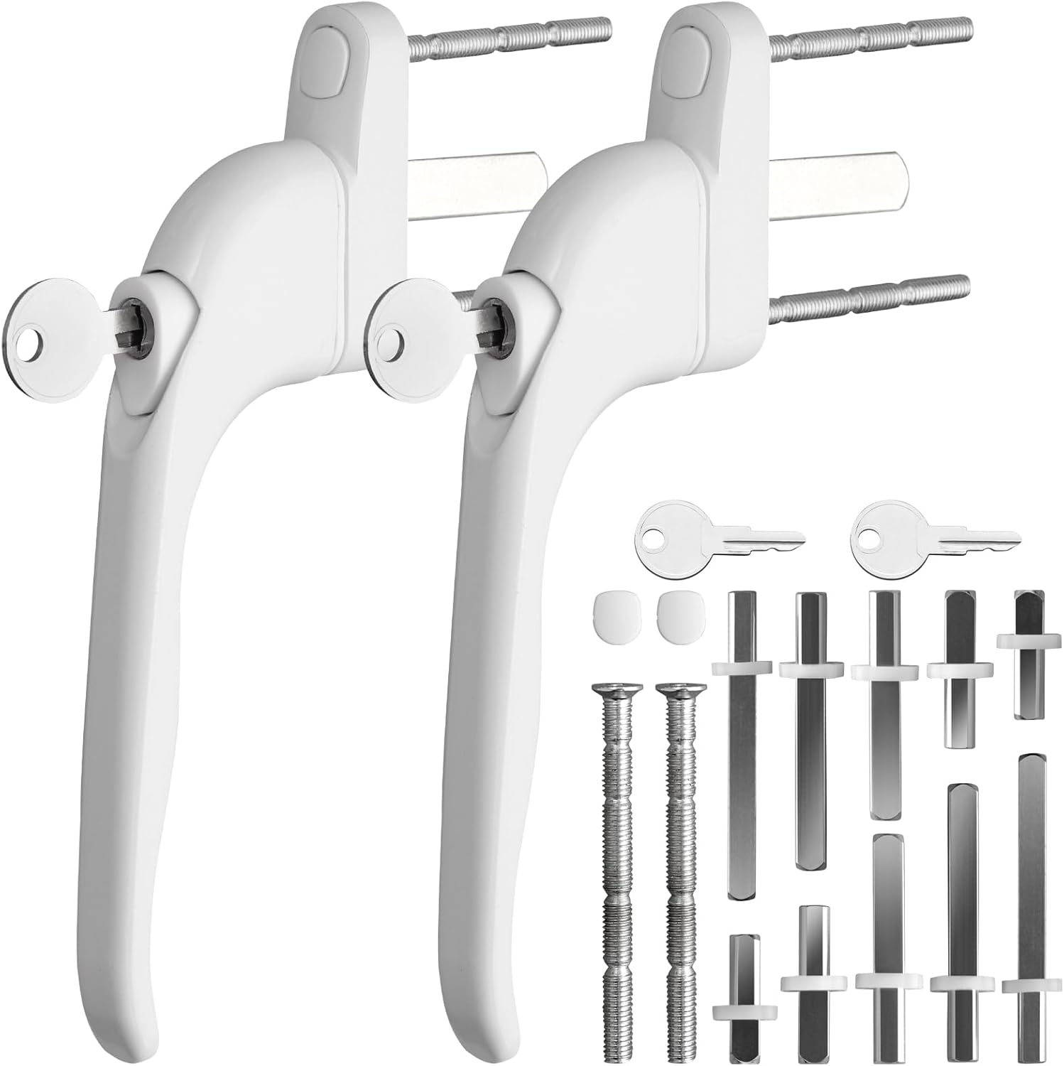 Neoteck 2PCS Inline Window Handle Universal Espag Key Locking Lockable ...