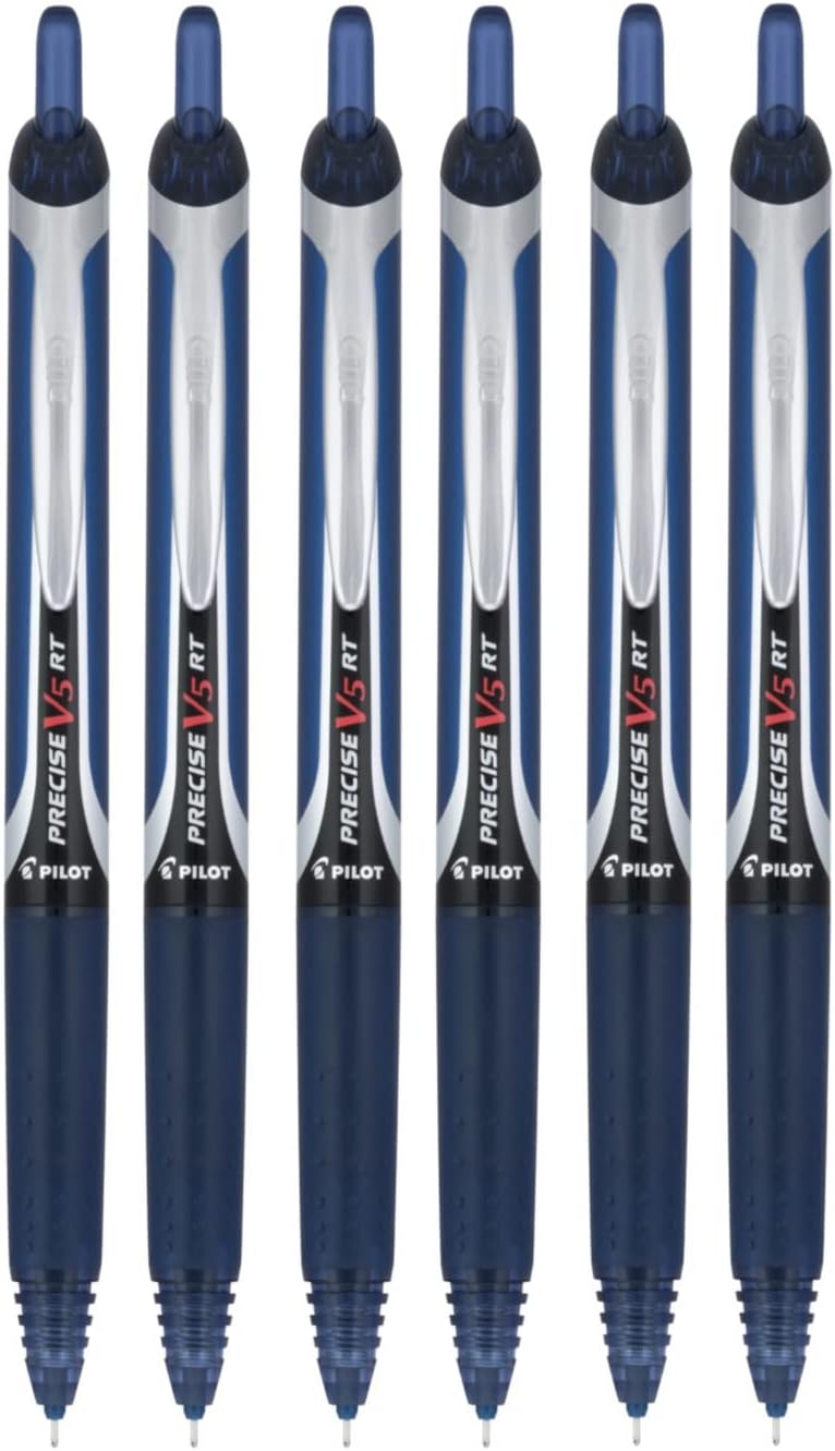 Amazon.com : 6 PENS: Pilot Precise V5 Retractable Blue Pens, Single Pen ...