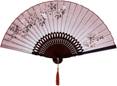 Amazon.com: HONSHEN Folding Fan Chinese Style Hand Held Fans Bamboo ...