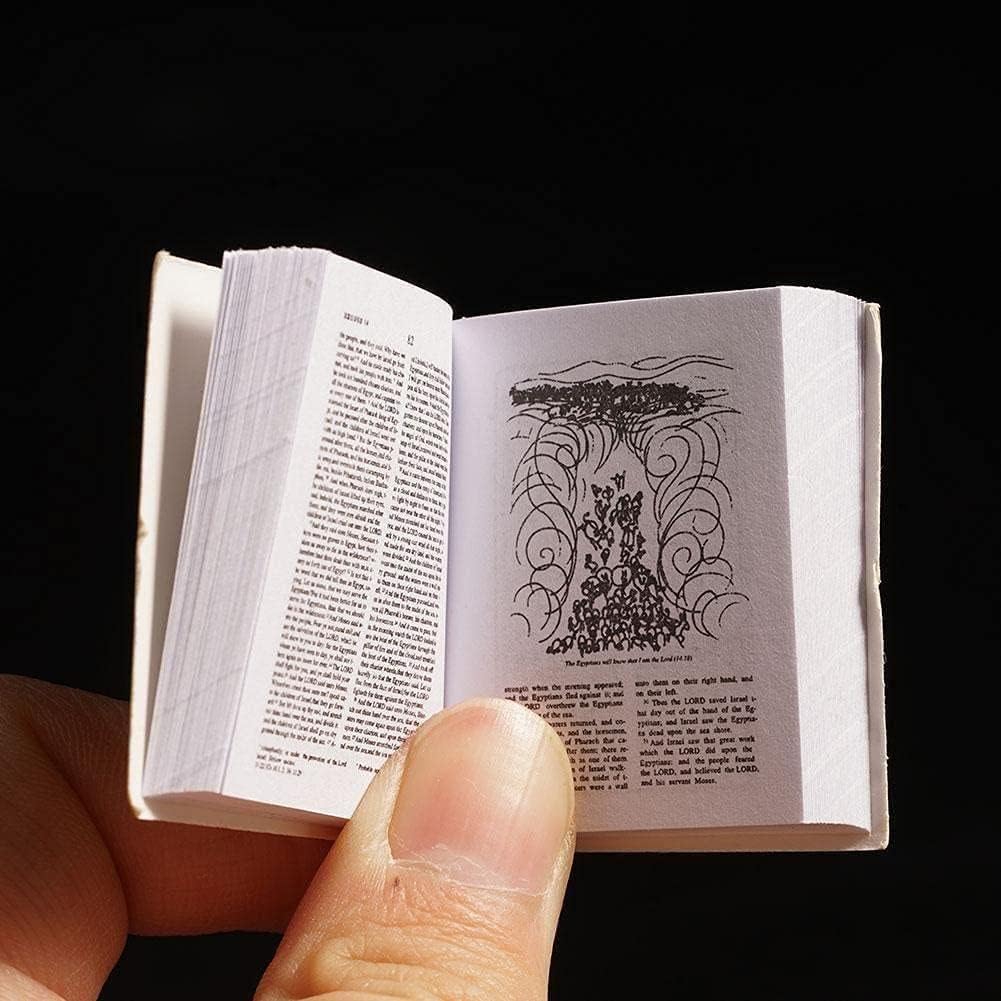 Amazon.com: 1/12 Scale Mini Bible Book Replica - Realistic Dollhouse ...