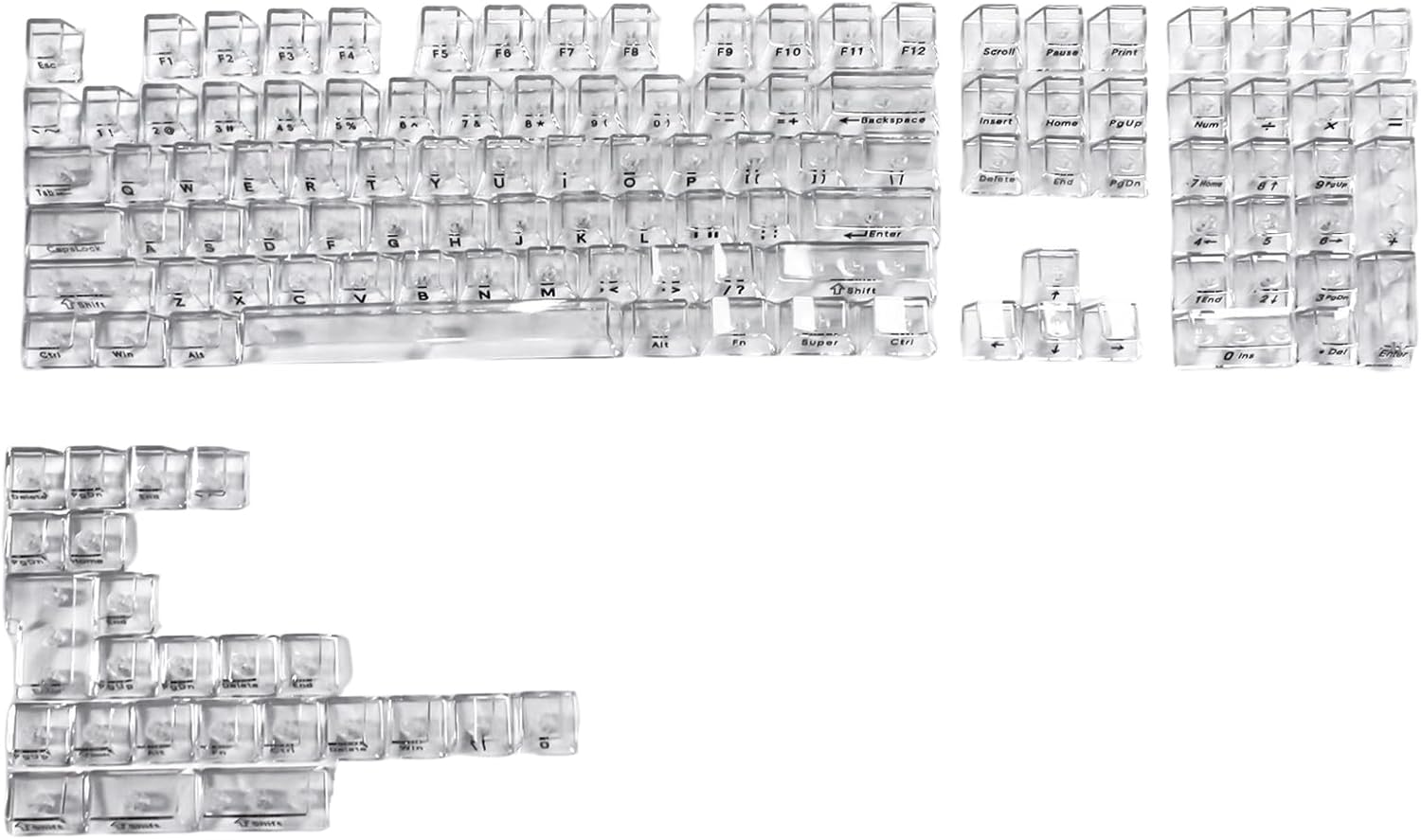 Amazon.com: Clear Translucent Keycaps Set Original Height Side/Top ...