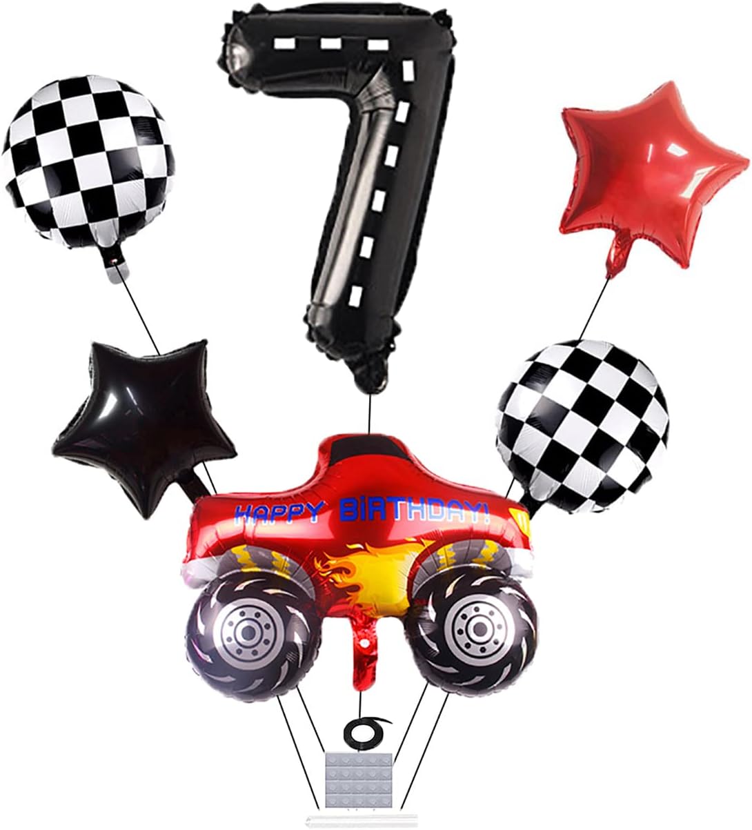 DUXUANT 7th Race Car Balloons Set,Large Monster Truck Balloons Target ...