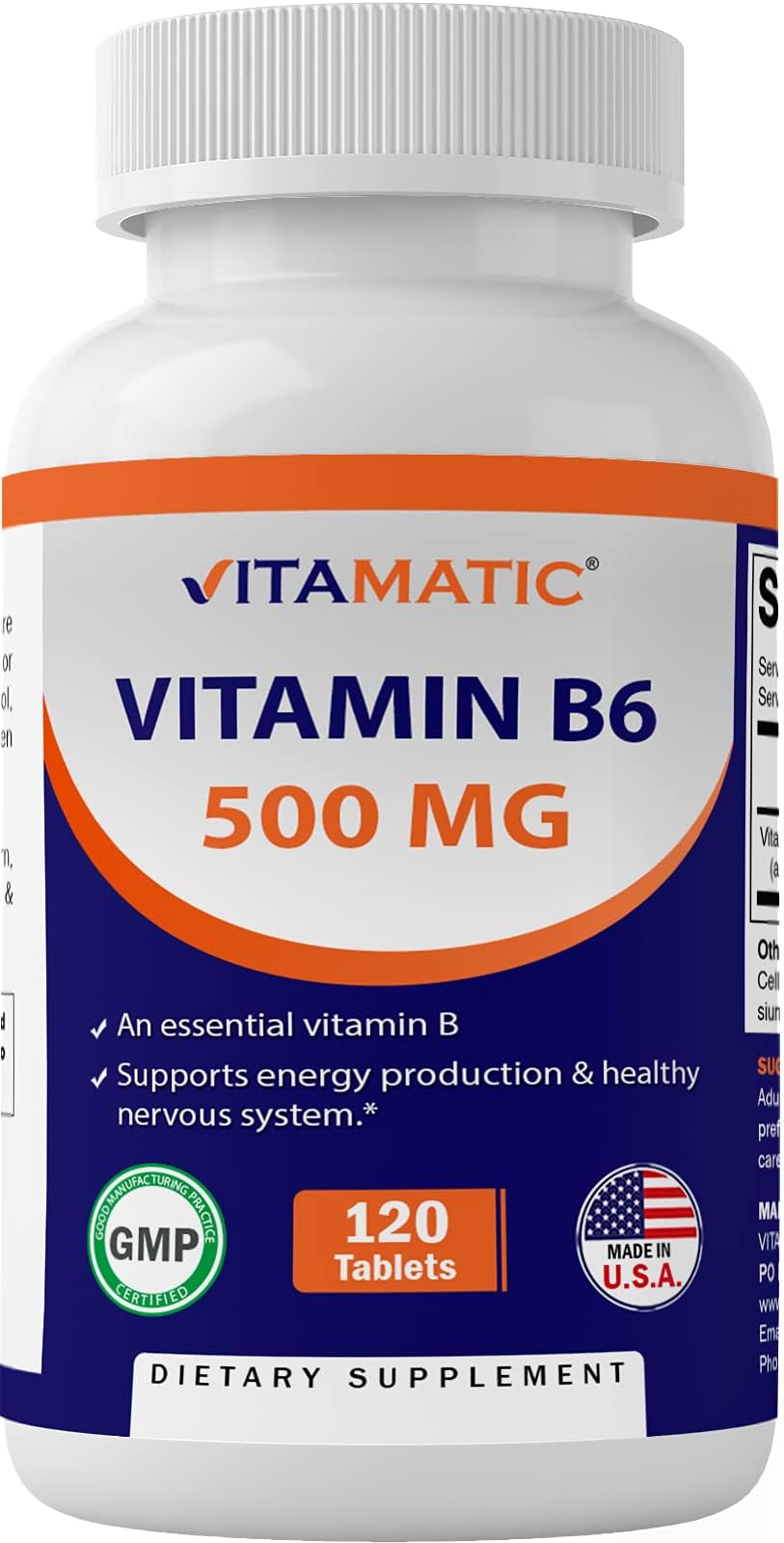 Amazon.com: Vitamin B6 100 mg Premium Vitamin B6 Supplement – Promotes ...