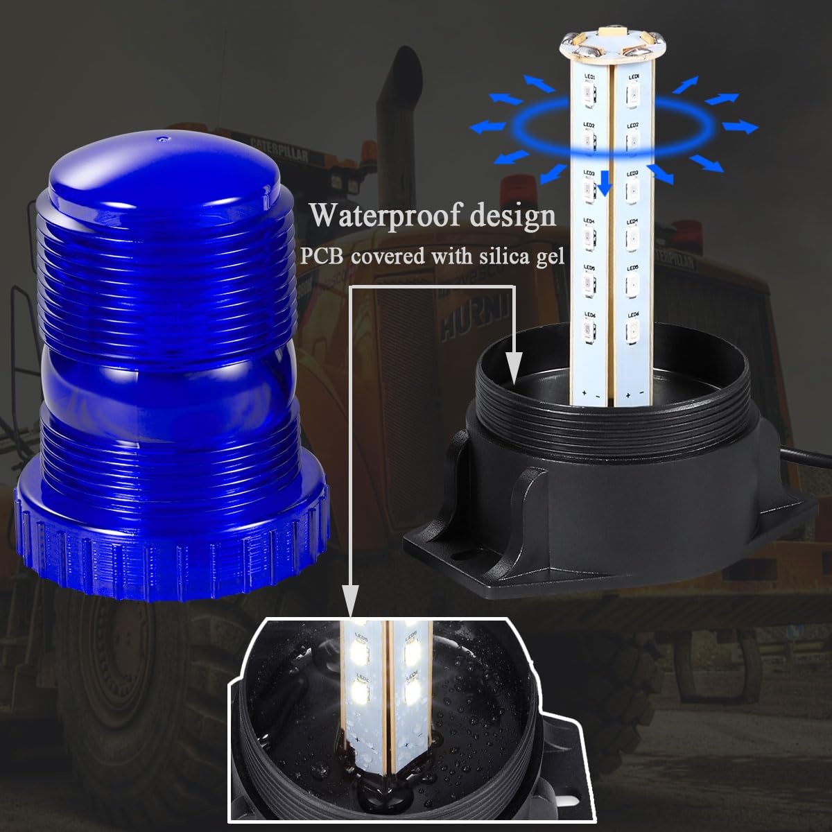 Snapklik.com : WOWTOU Rooftop Magnetic LED Blue Strobe Lights For ...
