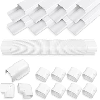Amazon.com: MOOITEK 4" 13.5Ft Mini Split PVC Line Set Cover Kit ...