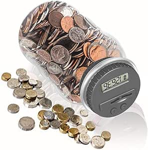 Digital Coin Bank, HeQiao Clear LCD Piggy Bank Simple Auto Counting ...