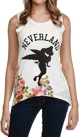Disney Juniors Neverland Tinkerbell Textured Slub Muscle Tank, Ivory ...