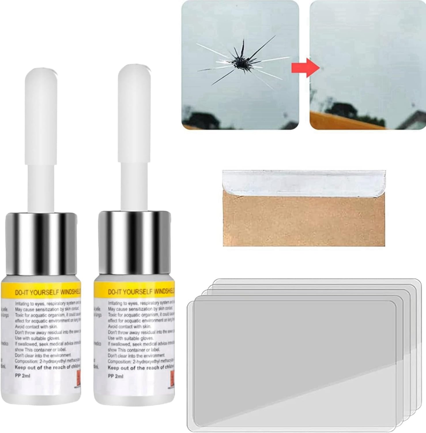 2PCS,Windscreen Repair Kit,Nano Glass Filler Tools,Car Scratch Repair ...