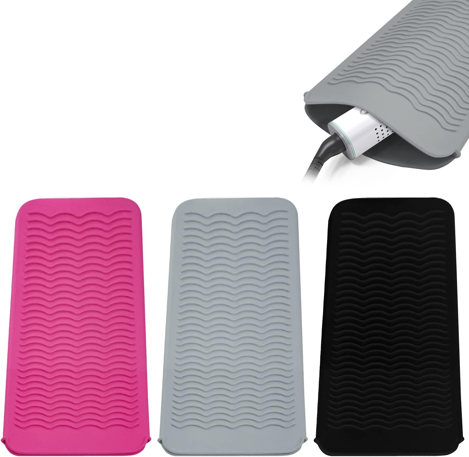 Amazon.com : 3PCS Silicone Heat Resistant Mat Pouch for Hair ...