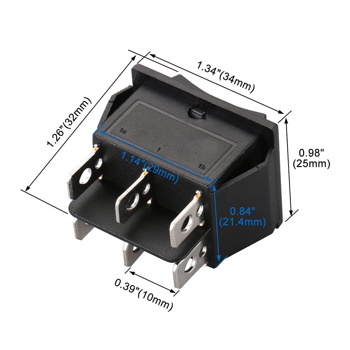 Snapklik.com : Baomain Momentary 6 Pin DPDT Button Rocker Switch