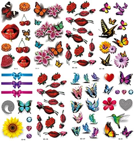 Amazon.com : Acever Temporary Tattoo Stickers for Women Ladies Girl ...