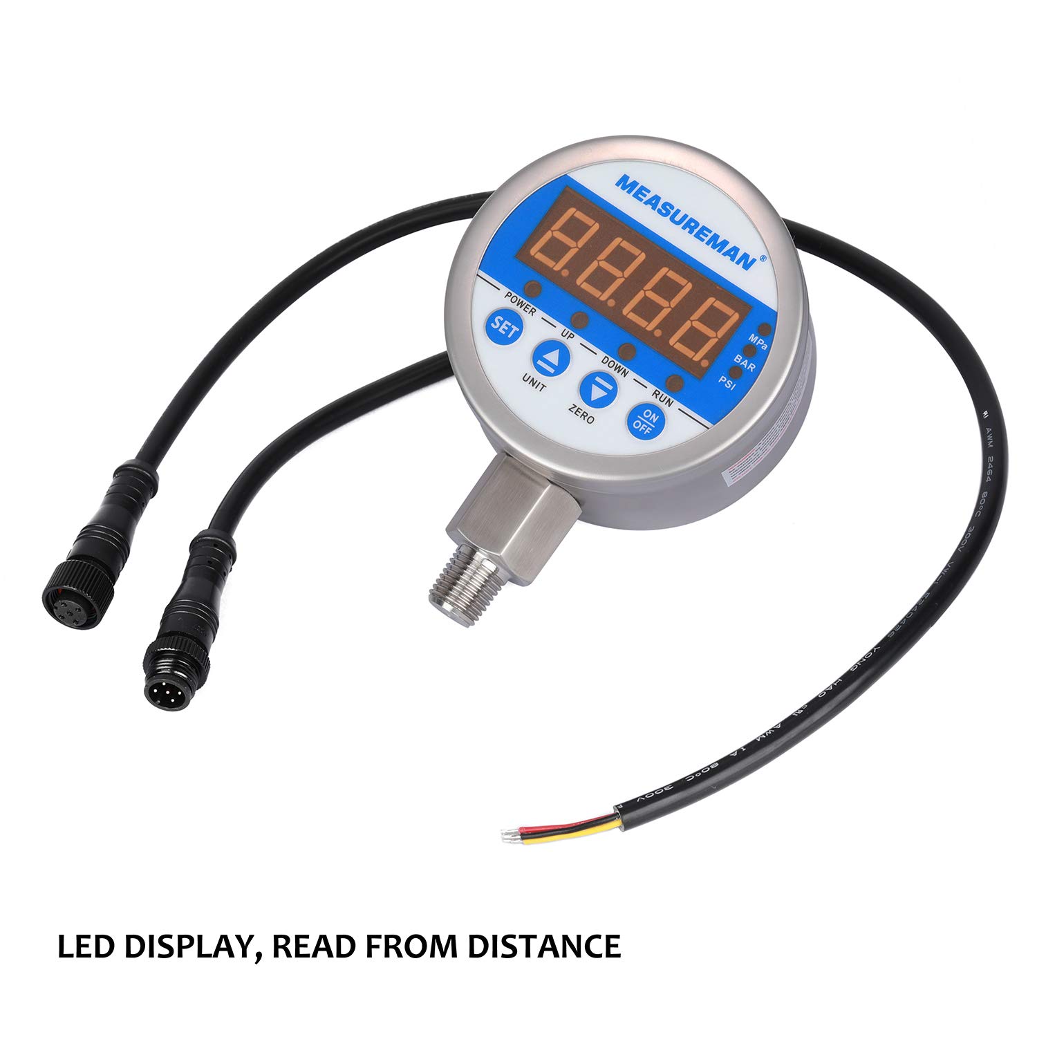 OLED Display Pressure Switch MEASUREMAN 0-6000 PSI - 304 Stainless ...