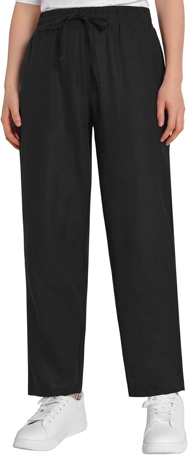 Weintee Women's Petite Linen Pants with Pockets for Summer at Amazon ...