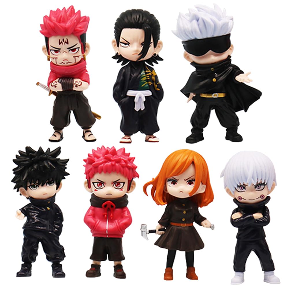 Amazon.com: 7pcs Anime JJK Figure Set, Mini Itadori Yuuji Figure Cake ...