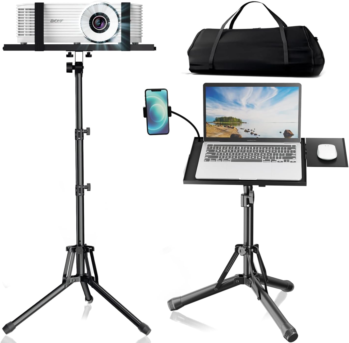 Amazon.com: Projector Stand Tripod Adjustable Height 20 to 60 Inch ...