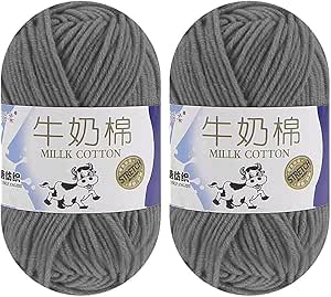 Amazon.com: 2 Rolls Soft Milk Cotton Yarn Skeins Wool Yarn for ...