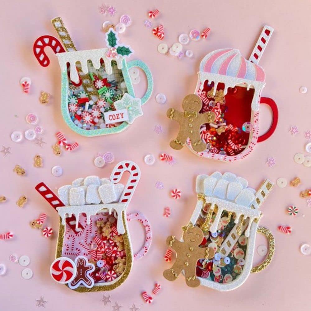 Amazon.com: KSCRAFT Cute Mug Shaker Metal Cutting Dies Stencils for DIY ...