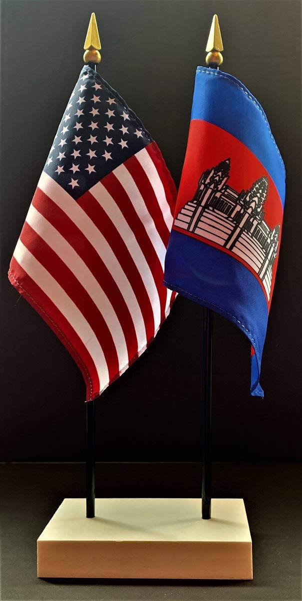 Amazon.com: Made in USA. 1 American & 1 Country Miniature Rayon 4"x6 ...