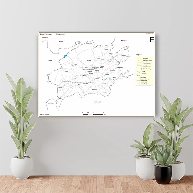 Wallpics® Mahisagar DISTRICT Virpur TALUKA Map Waterproof Vinyl Sticker ...