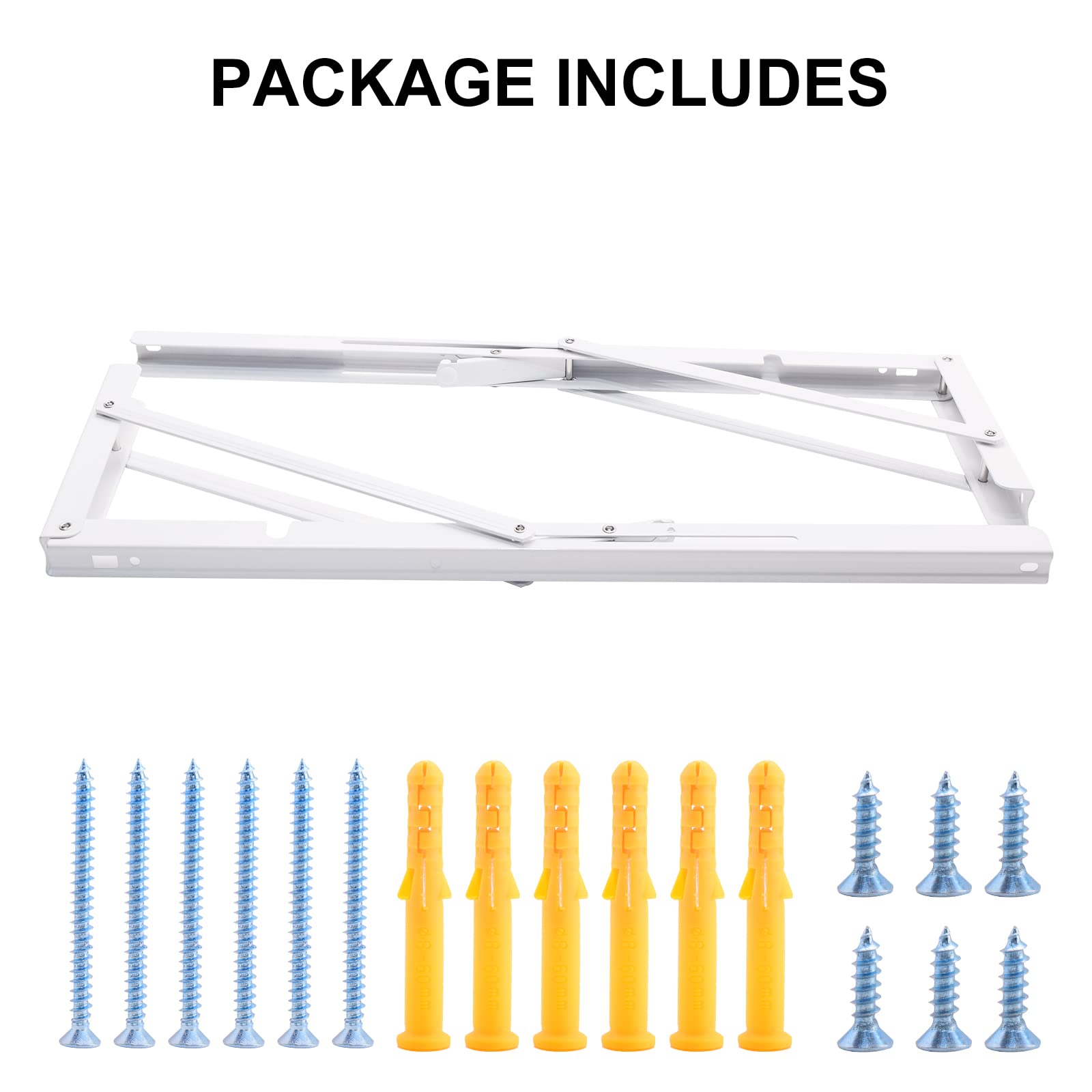 YUMORE White Folding Shelf Brackets, 20 Inch Heavy Duty L Bracket, DIY ...