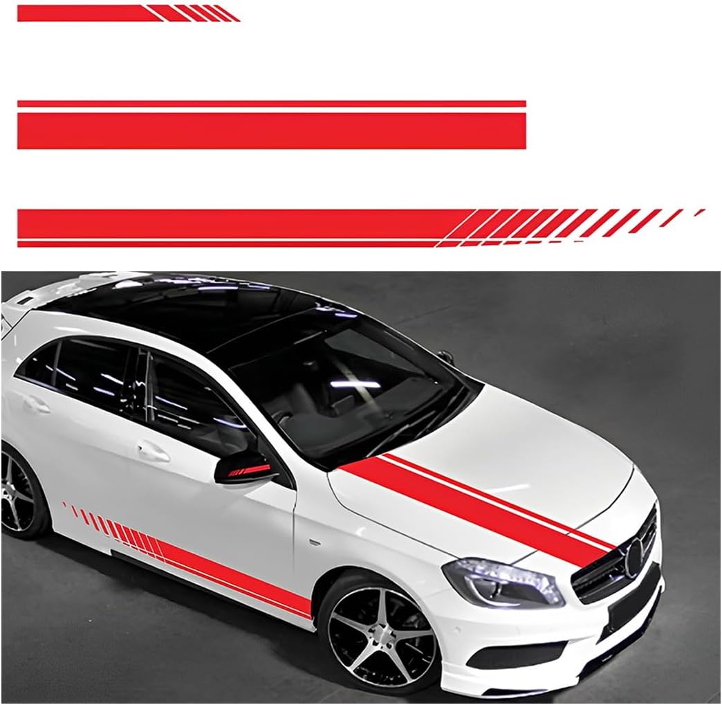 JNNJ 5 Pièces Autocollant De Bande De Capot De Voiture, Modifié Decal ...