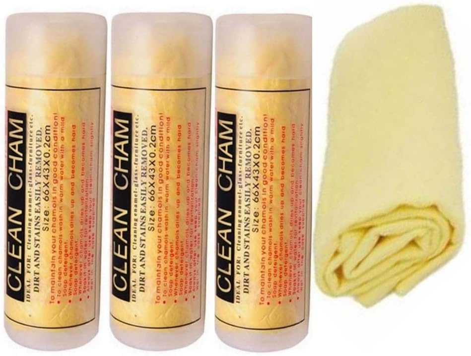Clean Cham® Liquid Absorbing Chamois Cloth for Car Cleaning Microfiber ...