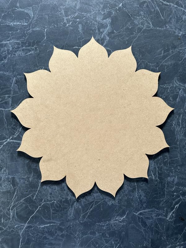 MDF Kraft Plain Flower Shaped DIY Base | Wooden Cut Out For Home Decor ...