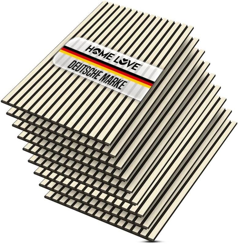 HOME LOVE® Akustikpaneele Holz 118x60 cm – 9er Set mit Echtholz Eiche ...