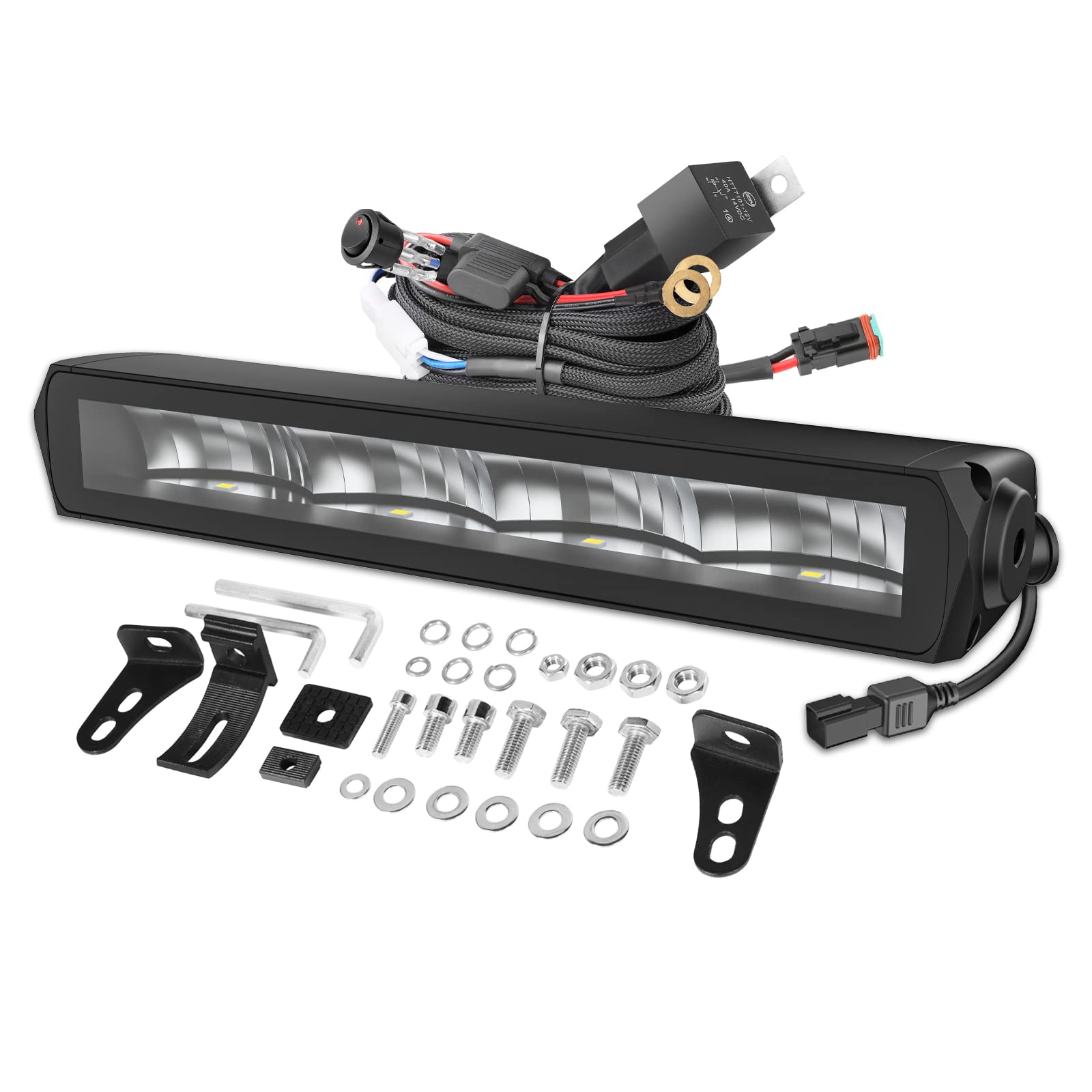 Amazon.com: Single Row LED Light Bar, OFFROADTOWN 9'' Off Road LED ...