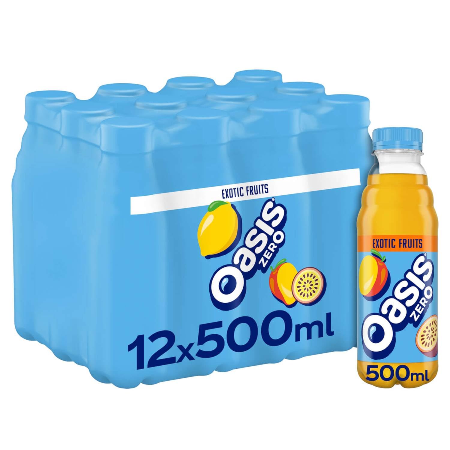 Oasis Zero No Sugar Exotic Fruits 500ml (24 Bottles) : Amazon.co.uk ...