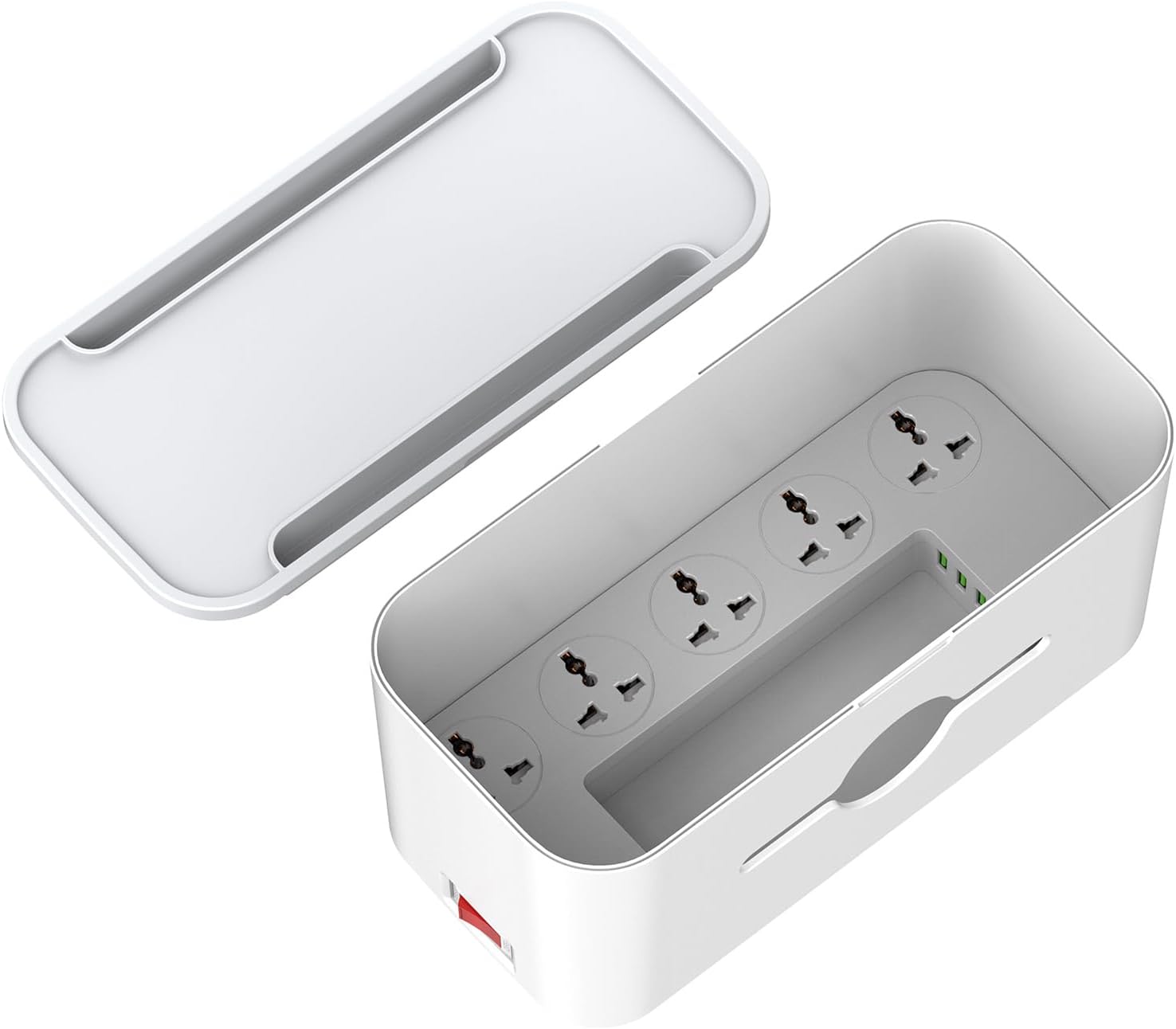Amazon.com: Power Strip Surge Protector with Cable Management Box，3 USB ...